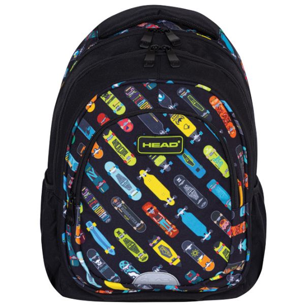 HEAD Ranac đački anatomski 3zipa AB330 Skateboards 24.502024127 crno-žuti