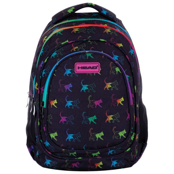 HEAD Ranac đački anatomski 3zipa AB330 Rainbow Kitty 24.502023081 crno-roze