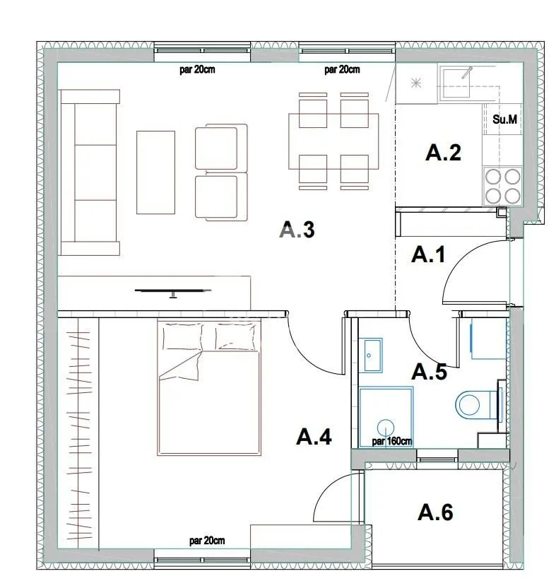 Prodaja, jednosoban stan, 43m², Borča 1, Borča Sve Podlokacije