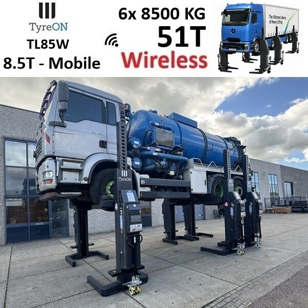 Nova TyreON TL85W-6 51T wireless - 6 x 8,5 T - battery 24V DC / 3 kW per col četvorostubna dizalica