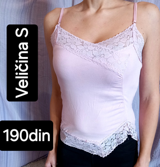 Ženska majica na bretele potkošulja roze S/36