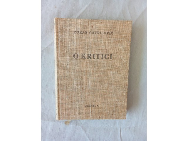 O Kritici-Zoran Gavrilović