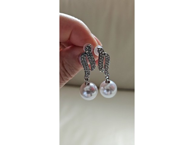 Drop pearl &;;; pavé crystals minđuše, novo