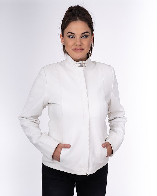 Kožna jakna Donna – Bela