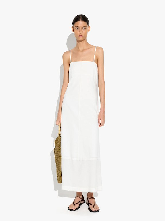 PLAIN DRESS WITH STRAPS 100% COTTON