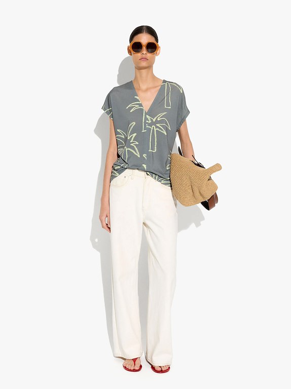 PRINTED FLOWING BLOUSE