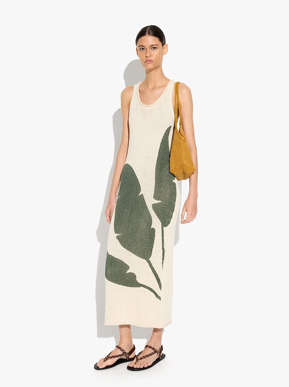 KNIT DRESS WITH PRINTED