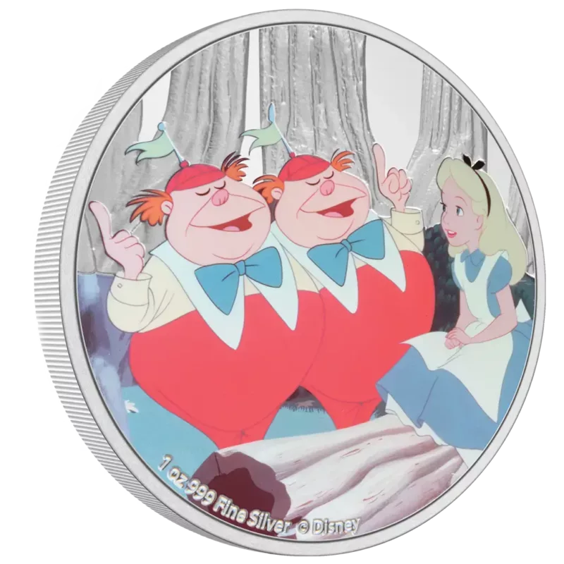 Srebrni novčić Tweedledee and Tweedledum 1 oz – Alisa u zemlji čuda