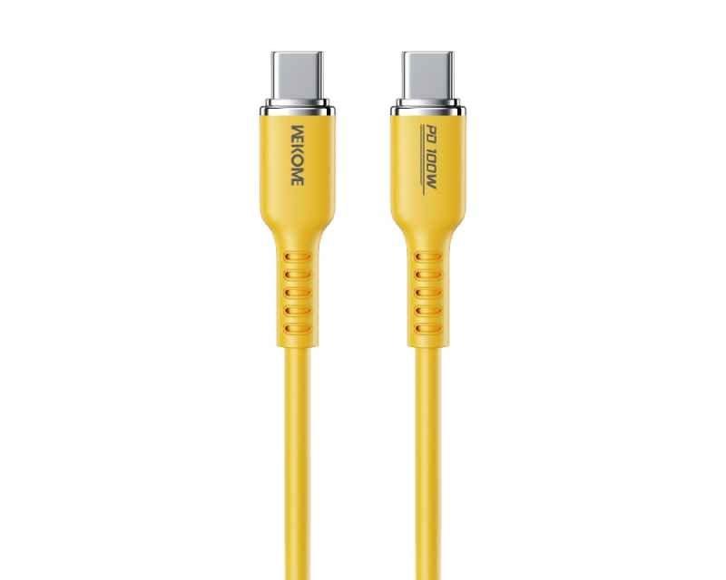 WEKOME WDC-11 Kabl 3.1 USB tip C M/M 1.2m, za Super brzo punjenje 100W/480Mbps, Silicon Soft, žuti