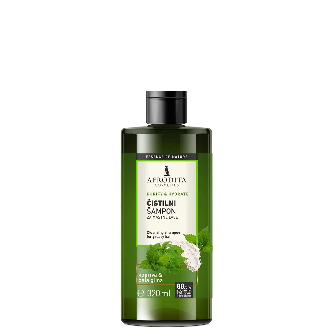 AFRODITA ESSENCE OF NATURE ŠAMPON ZA KOSU 320ML ZA MASNU KOPRIVA&BELA GLINA