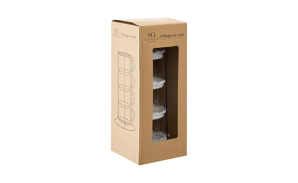 Set 4 šolje na stalku Mia 300ml