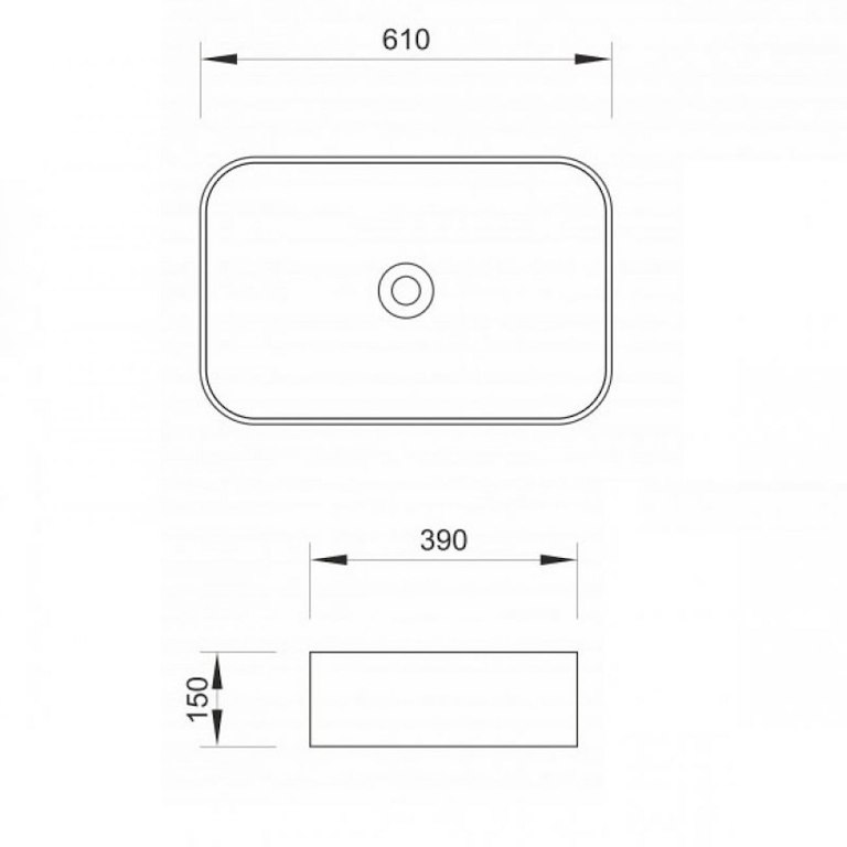 LAVABO 61X38X15 MINOTTI NADGRADNI