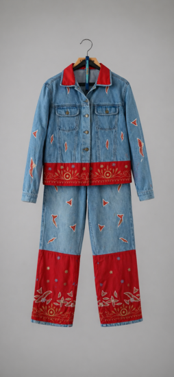 Unikatni vintage denim set Boxo 100% pamuk M/L