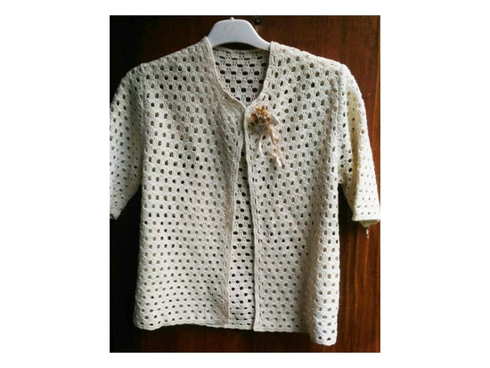 Vintage Heklani kardigan rucni rad vel. S/M