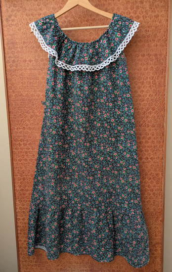 Vintage cvetna sivena haljina