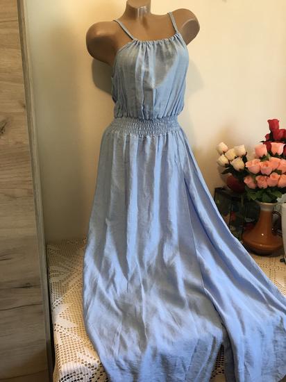 Nova Tina plava maxi na bretele i preklop M/L