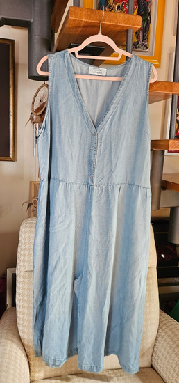 Cortefiel Overall Jumpsuit Washed Denim, novo