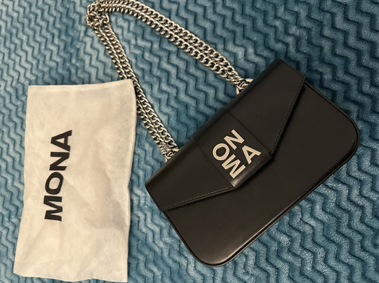 MONA crna kozna torba