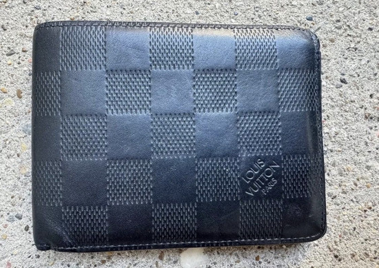   Louis Vuitton  Black Damier Leather Wallet
