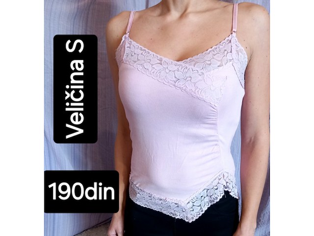 Ženska majica na bretele potkošulja roze S/36