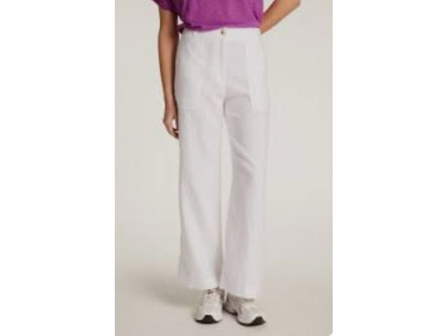 Springfield bele lanene pantalone sa učkurima (Vel. 36/