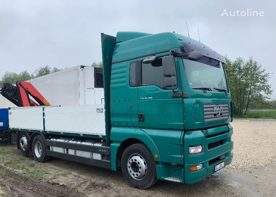 MAN TGA 26.480 kamion s ravnom platformom + prikolica sa ravnom platformom