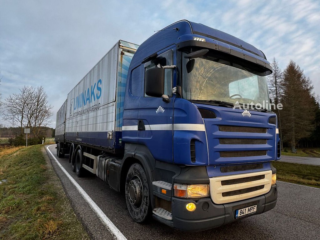 Scania R420 kamion furgon + prikolica