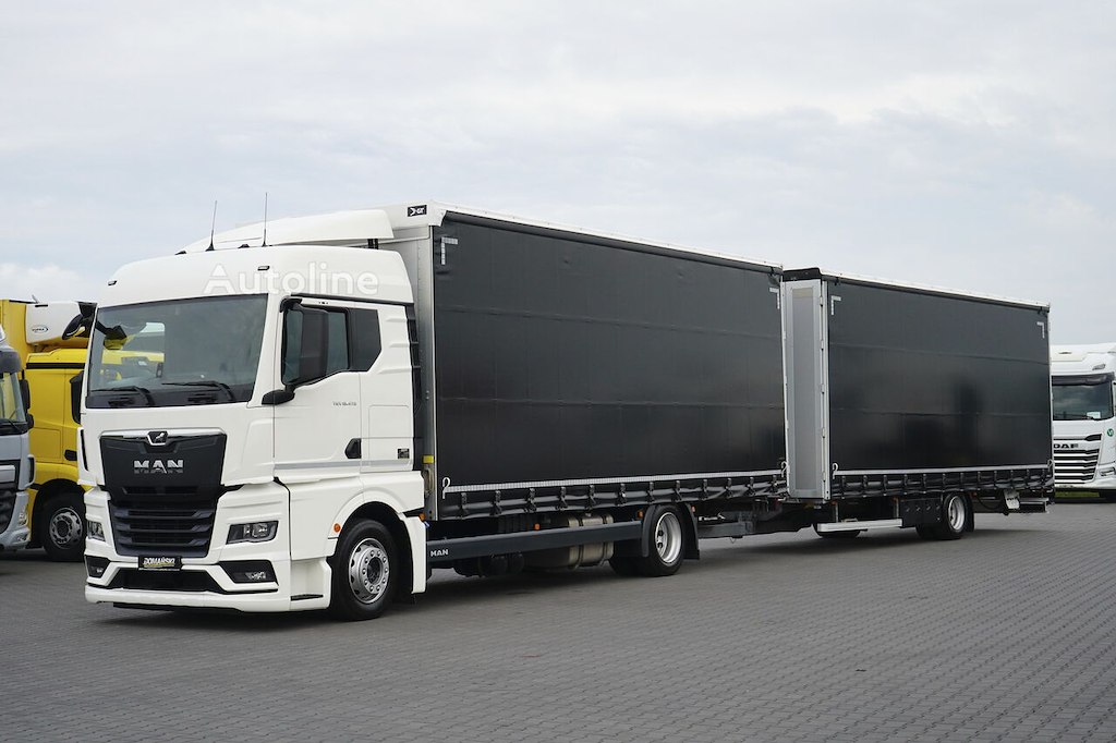 MAN TGX / 18.470 / E 6 / GM / ZESTAW PRZEJAZDOWY 120 M3 / ŁAD. 14 81 kamion sa klizna zavesa cerada + prikolica sa kliznom ceradom