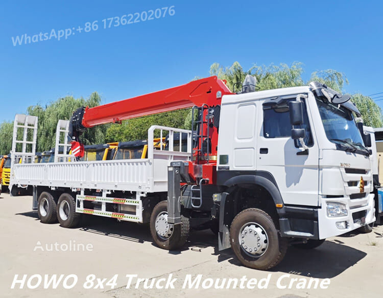 Novi Sinotruk Howo 8x4 Cargo Lorry Truck Mounted Crane autotransporter