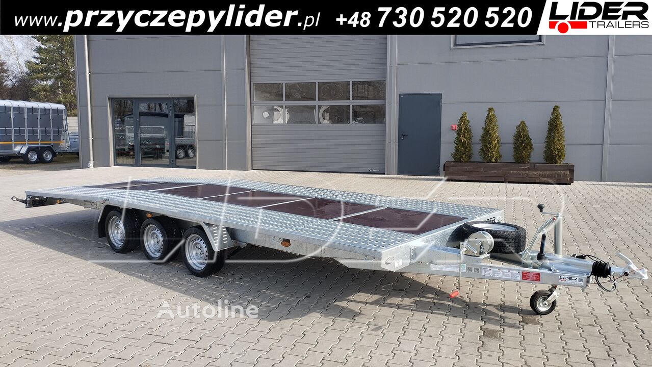 Nova Niewiadów BR-121 przyczepa 600x220cm, laweta JUPITER, LOHR ALU + SKLEJKA, prikolica autotransportera