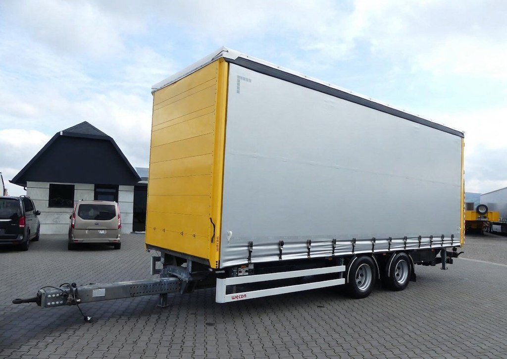 Wecon TANDEM curtain trailer + Tail lift prikolica sa kliznom ceradom