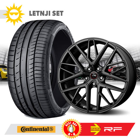 285/40 R22 + 325/35 R22 SET CONTINENTAL + MOMO RFX01 SB BLK 5/112 + TPMS