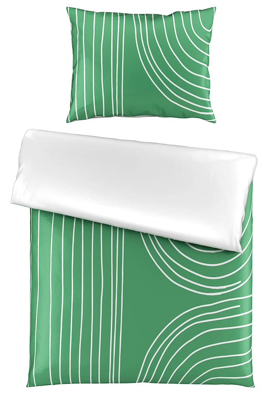 POSTELJINA SA DVA LICA EMERALD 140/200 cm saten žad zelena