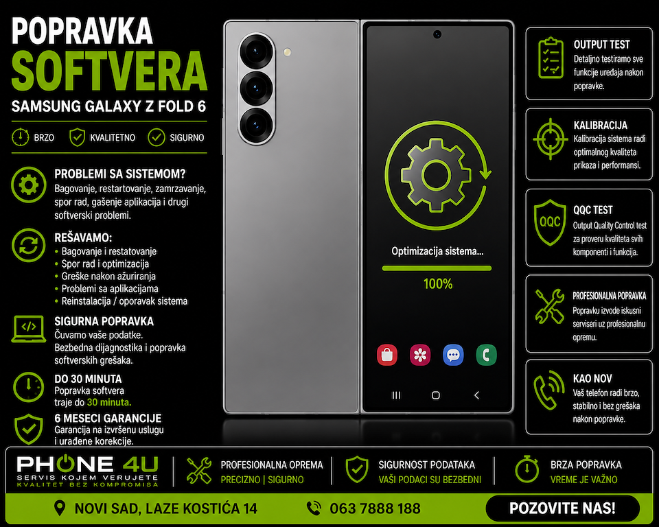 Popravka softvera Samsung Galaxy Z Fold 6 | Phone4U Novi Sad