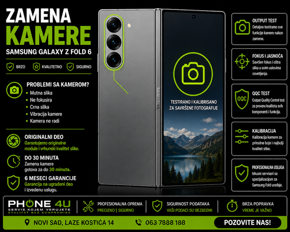 Zamena kamere Samsung Galaxy Z Fold 6 | Phone4U Novi Sad