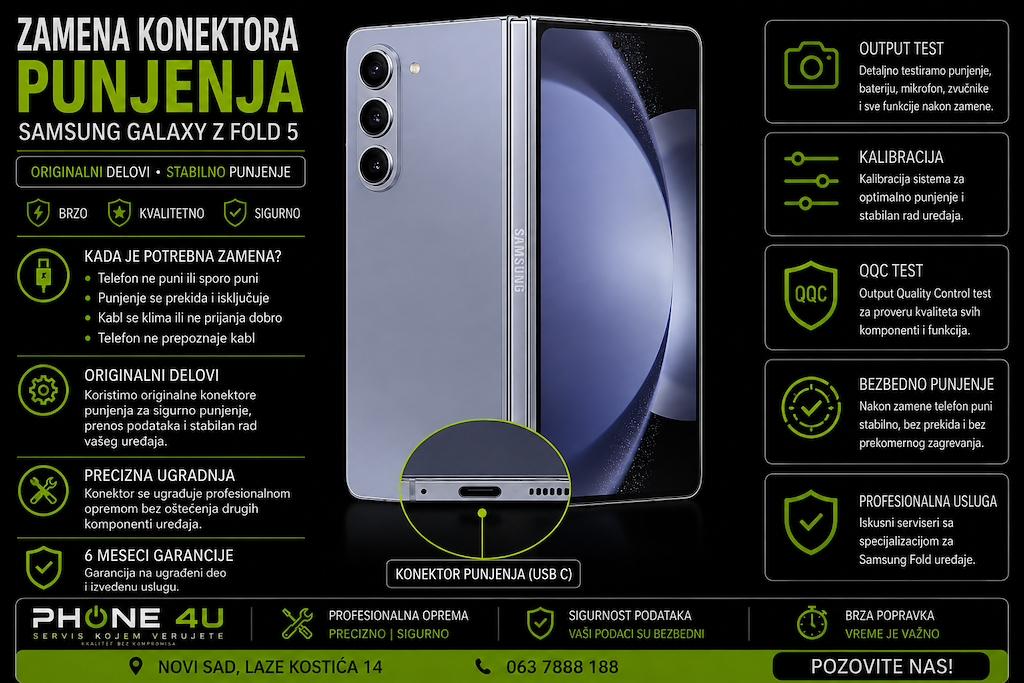Zamena konektora punjenja Samsung Galaxy Z Fold 5