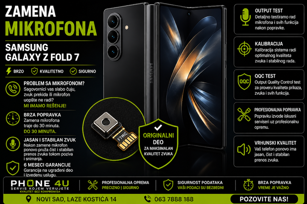 Zamena mikrofona Samsung Galaxy Z Fold 7 | Phone4U