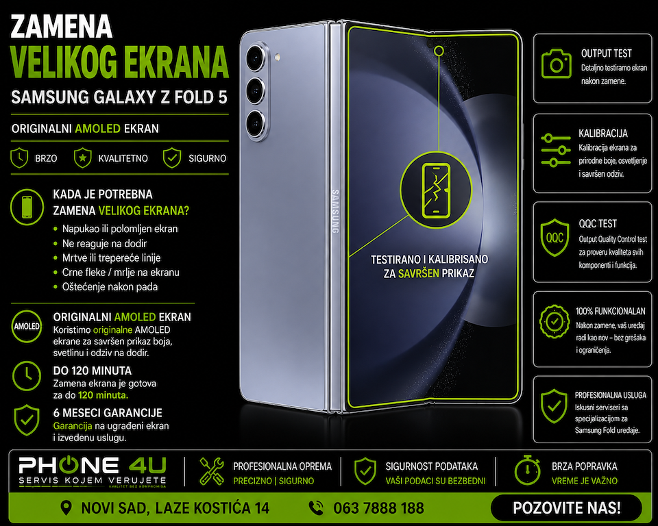 Zamena velikog ekrana Samsung Galaxy Z Fold 5