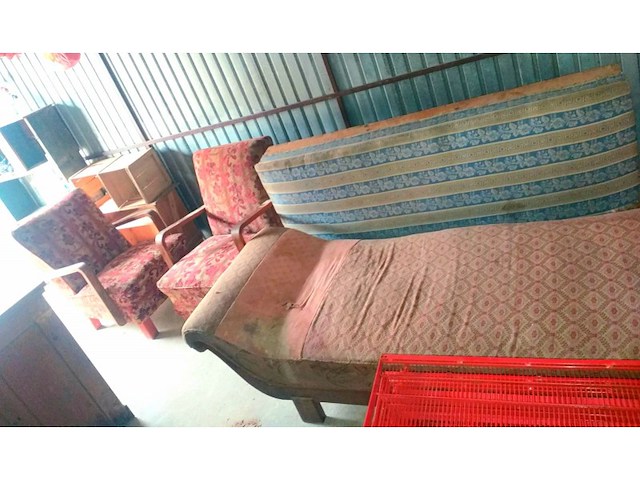 Art Deco retro nameštaj fotelje rekamije kanabe 5kom