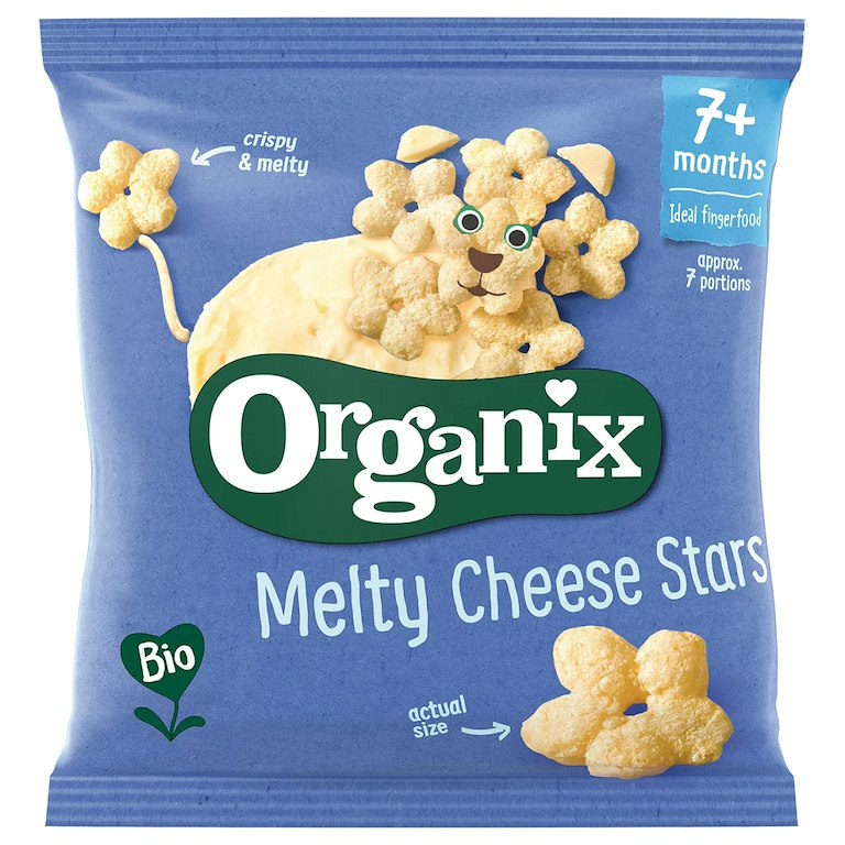 Organix 7m+ organski flips zvezdice od sira 20g