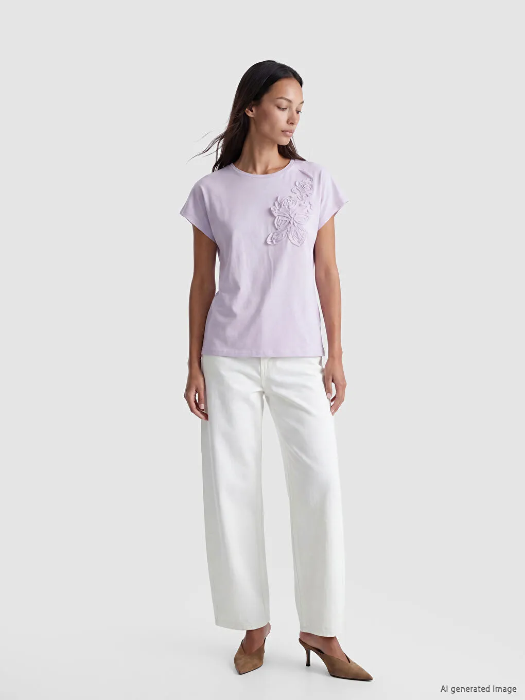 LCW EVERYDAY Bluza Sa Okruglim Izrezom I Cvetnim Dezenom