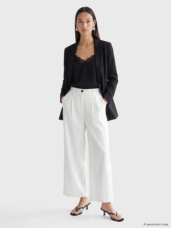 LCWAIKIKI Classic Ženske Prugaste Pantalone Sa Elastičnim Strukom
