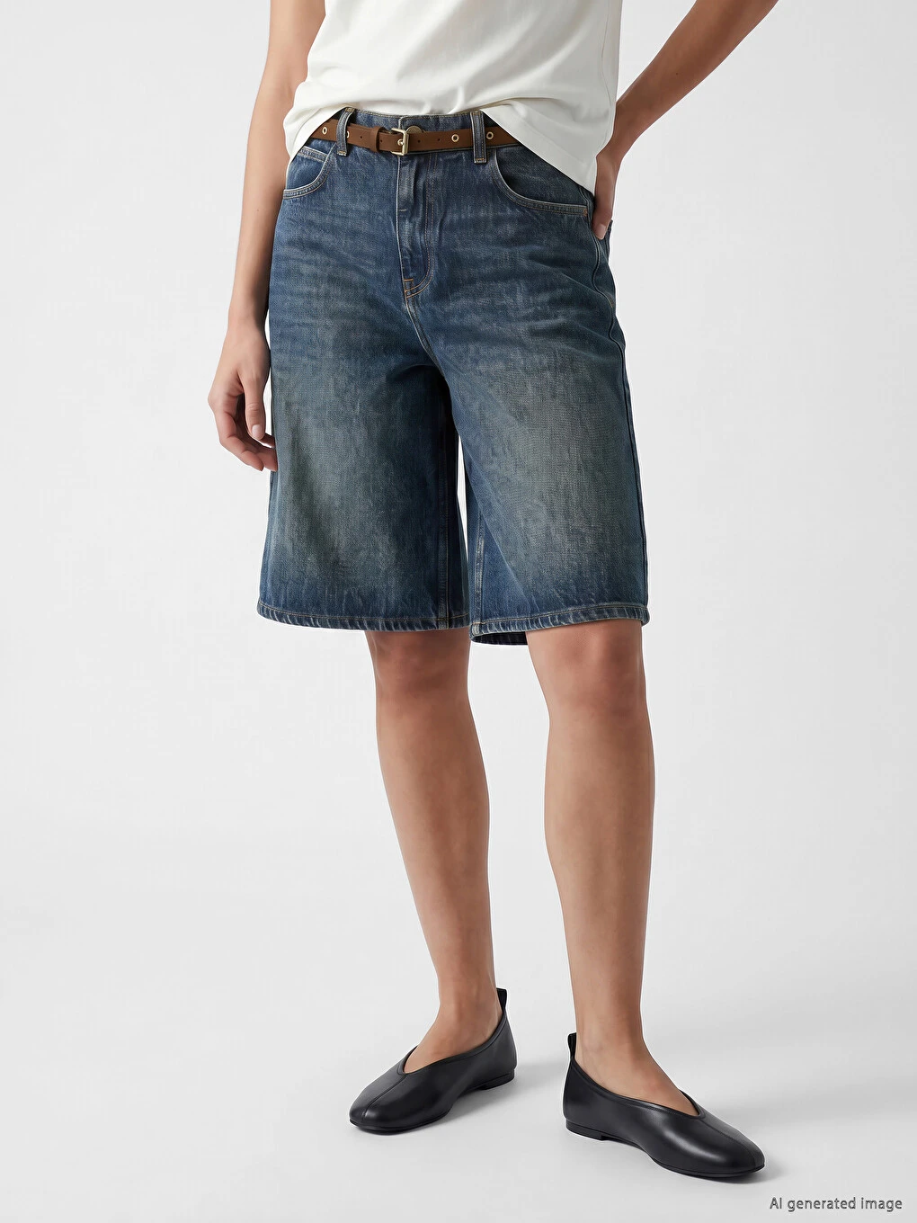 LCW Jeans Ženski Teksas Šorts Bermuda Kroja Sa Kaišem