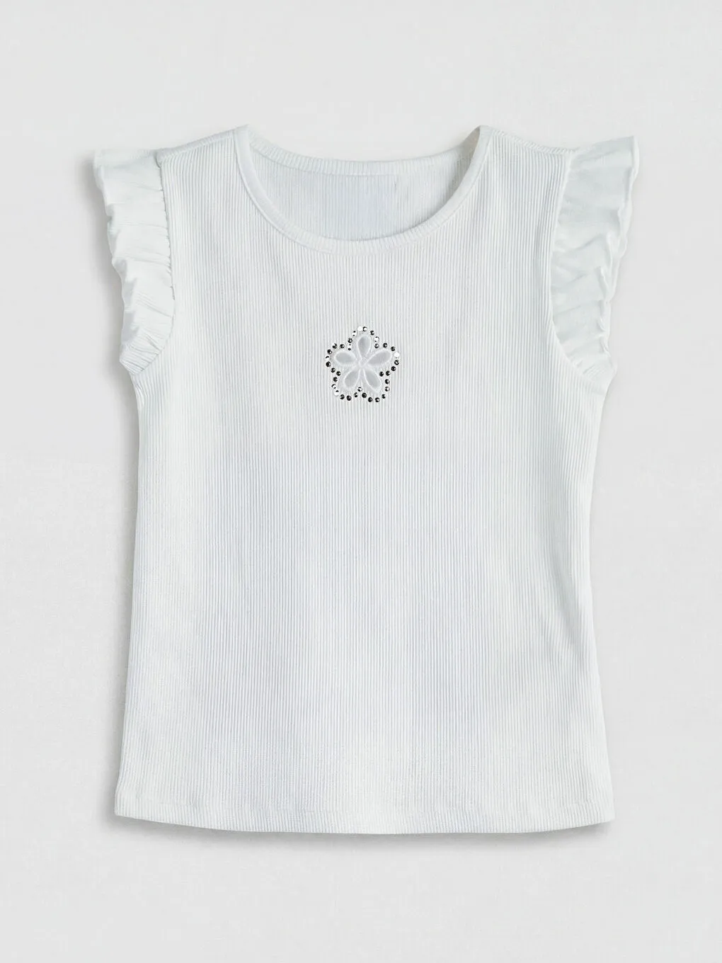 LCW Kids Majica Bez Rukava Sa Okruglim Izrezom I Cirkonima Za Devojčice