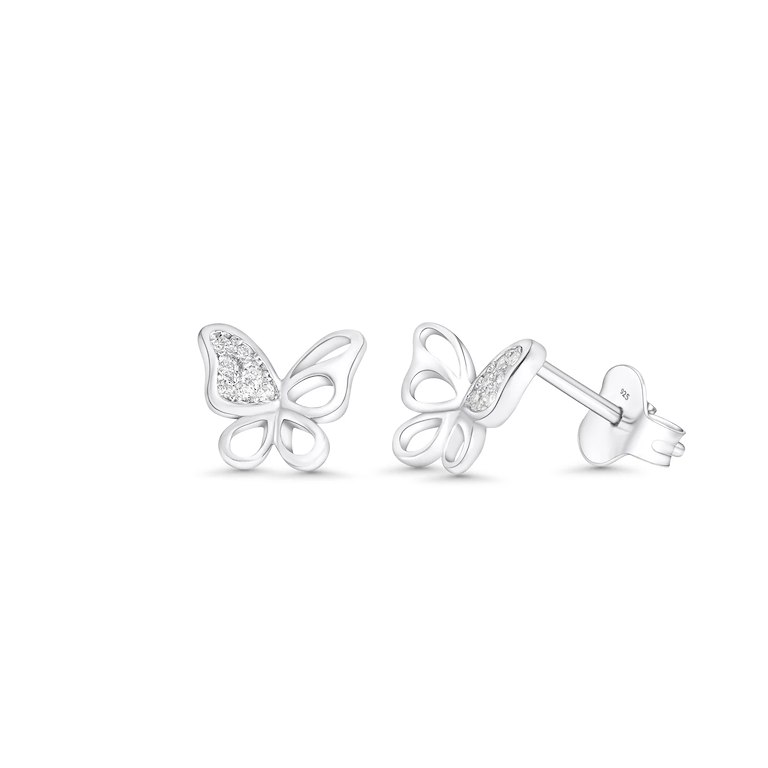 SREBRNE NAUŠNICE BUTTERFLY GIA