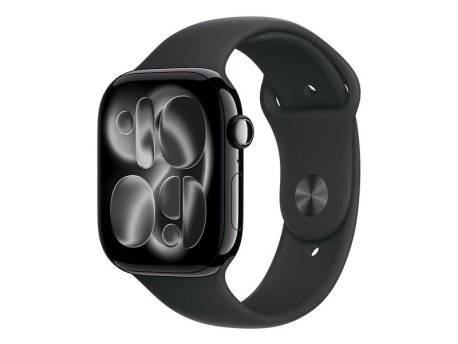 APPLE Watch S11 Cellular 46mm Jet Black Aluminium Case with Black Sport Band - M/L (mfc44rk/a)