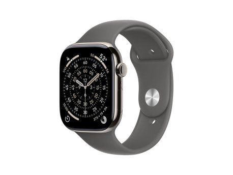 APPLE Watch S11 Cellular 42mm Natural Titanium Case with Stone Grey Sport Band - S/M (mf8m4rk/a)