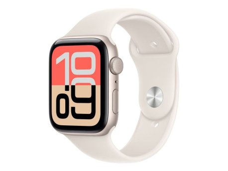 APPLE Watch SE 3 Cellular 44mm Starlight Aluminium Case with Starlight Sport Band - M/L (mepf4rk/a)