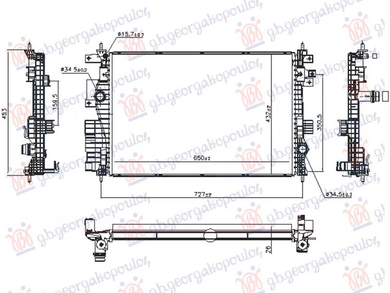 HLADNJAK MOTORA 1.6 BENZIN/HIBRID (650x432) (NISSENS)