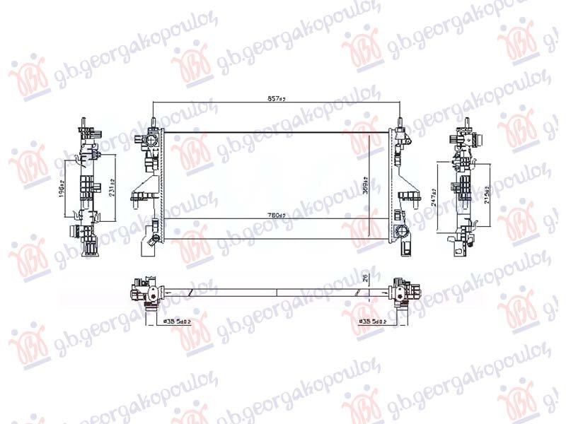 HLADNJAK MOTORA 2.2 DIZEL (MAN) (780x370) (NISSENS)